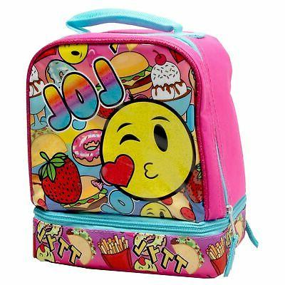Emoji Lunch Bag Kids 2-Section Insulated Lunch Tote